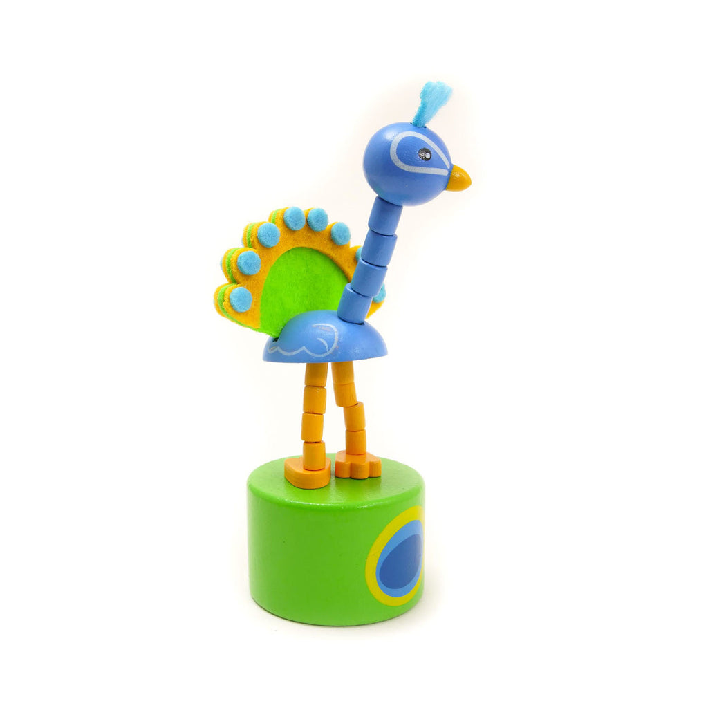 Prancing Peacock Thumb Push Toy — COOKIE JAR